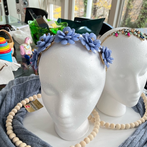 J. Crew | Accessories | J Crew Blue Floral Necklace | Poshmark